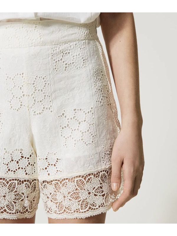 Short sangallo e pizzo Off white Twin Set | InFashionStore